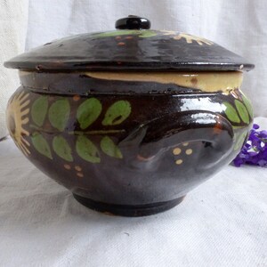 French Vintage Pottery Dutch Oven. Alsace Glazed Dutch Oven. French ...