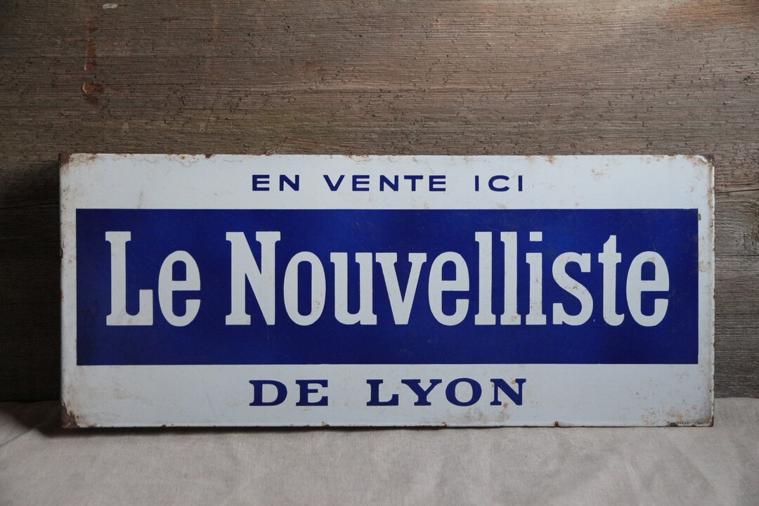 French Vintage Enamel News Stand Sign. French Enamel Publicity Sign ...