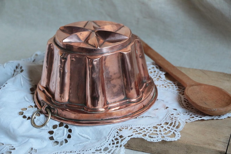 Antique French Copper Cake Mold Star Charlotte Brioche Mold Copper ...