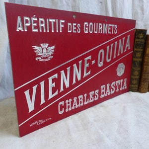 French Vintage Red Carton Publicity Sign. Alcohol Publicity Sign. Bar ...