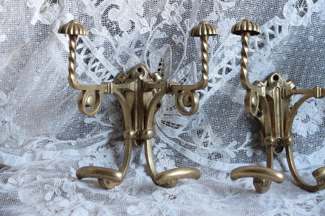 ONE Antique French Art Deco Bronze Coat Hooks. French Bronze Double ...