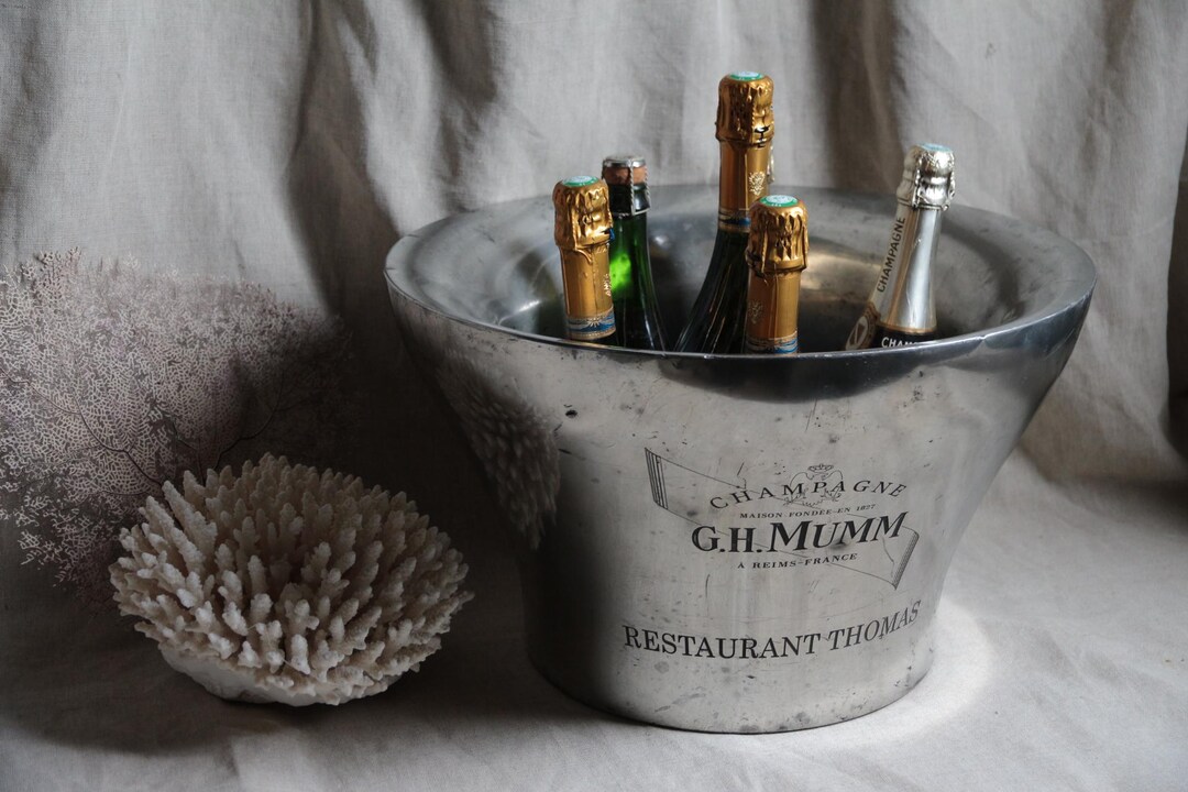 Large Vintage French MUMM Pewter Champagne Tub. 4-6 Bottle Pewter ...
