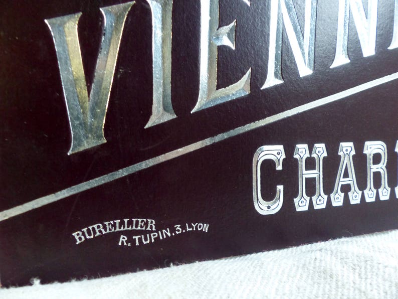 French Vintage Burgundy Carton Publicity Sign. Alcohol Publicity Sign ...