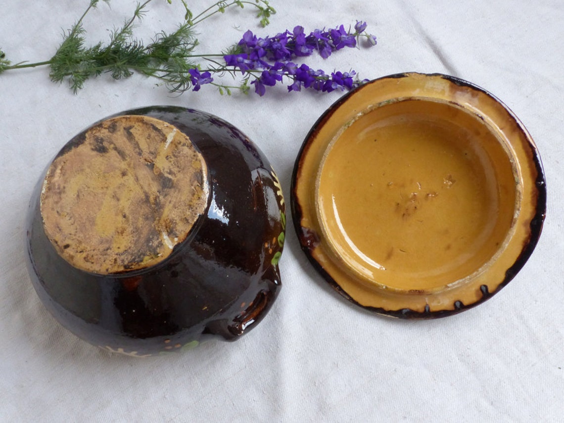 French Vintage Pottery Dutch Oven. Alsace Glazed Dutch Oven. - Etsy