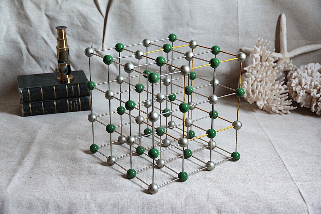 Vintage Salt Molecule Model. Sodium Chloride Scientific Molecular Model ...