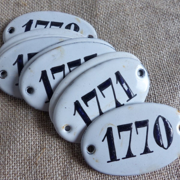 French Enamel Number - Etsy