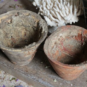 Set of 2 Antique French Terracotta Resin Pots. Pine Resin Collecting ...