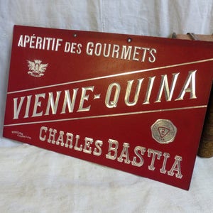 French Vintage Red Carton Publicity Sign. Alcohol Publicity Sign. Bar ...
