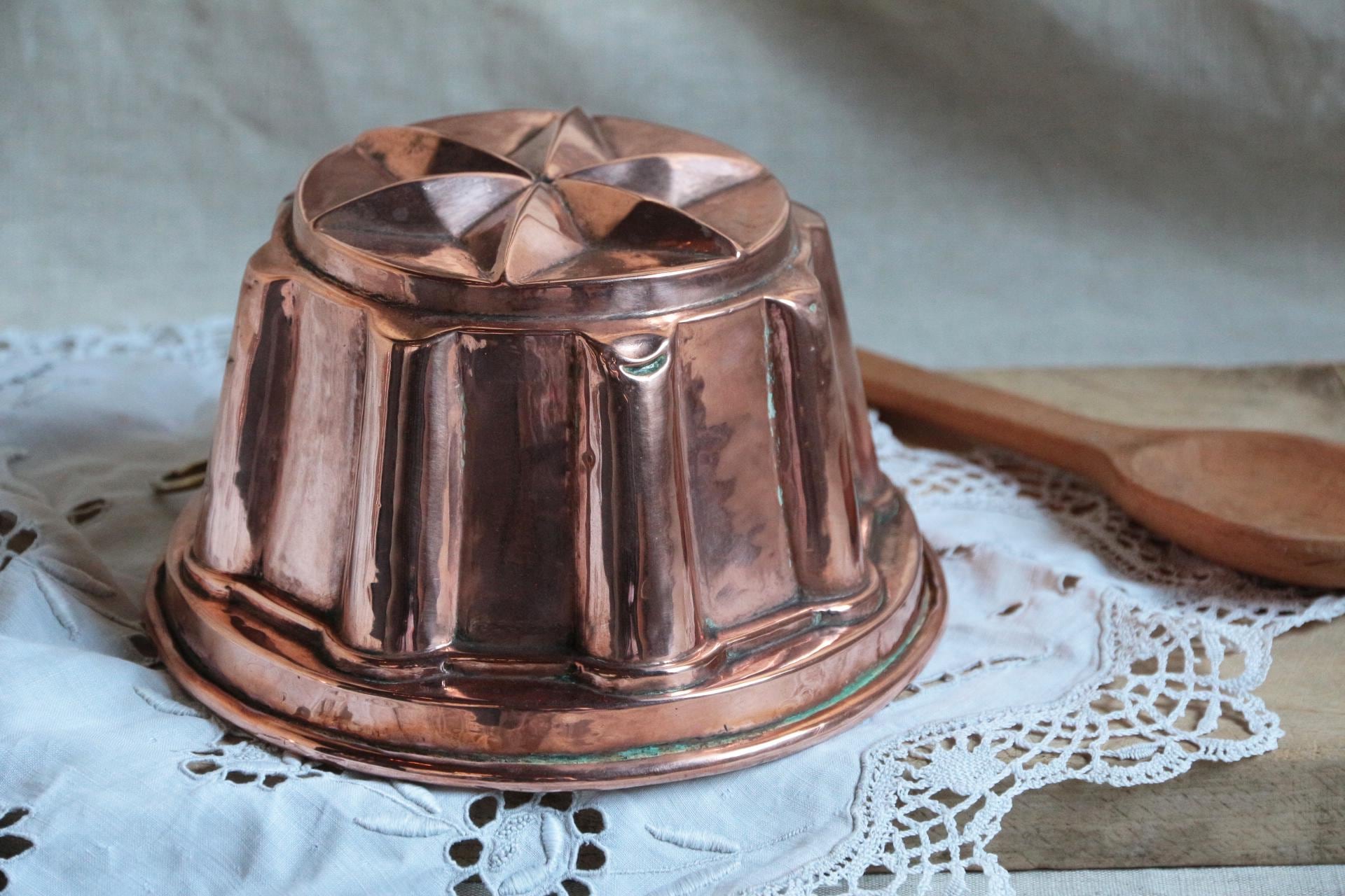 Antique French Copper Cake Mold Star Charlotte Brioche Mold Copper ...