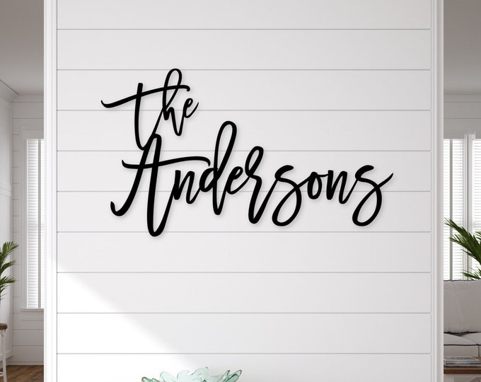 Custom Last Name Sign Personalized Family Name Words Wedding Backdrop ...