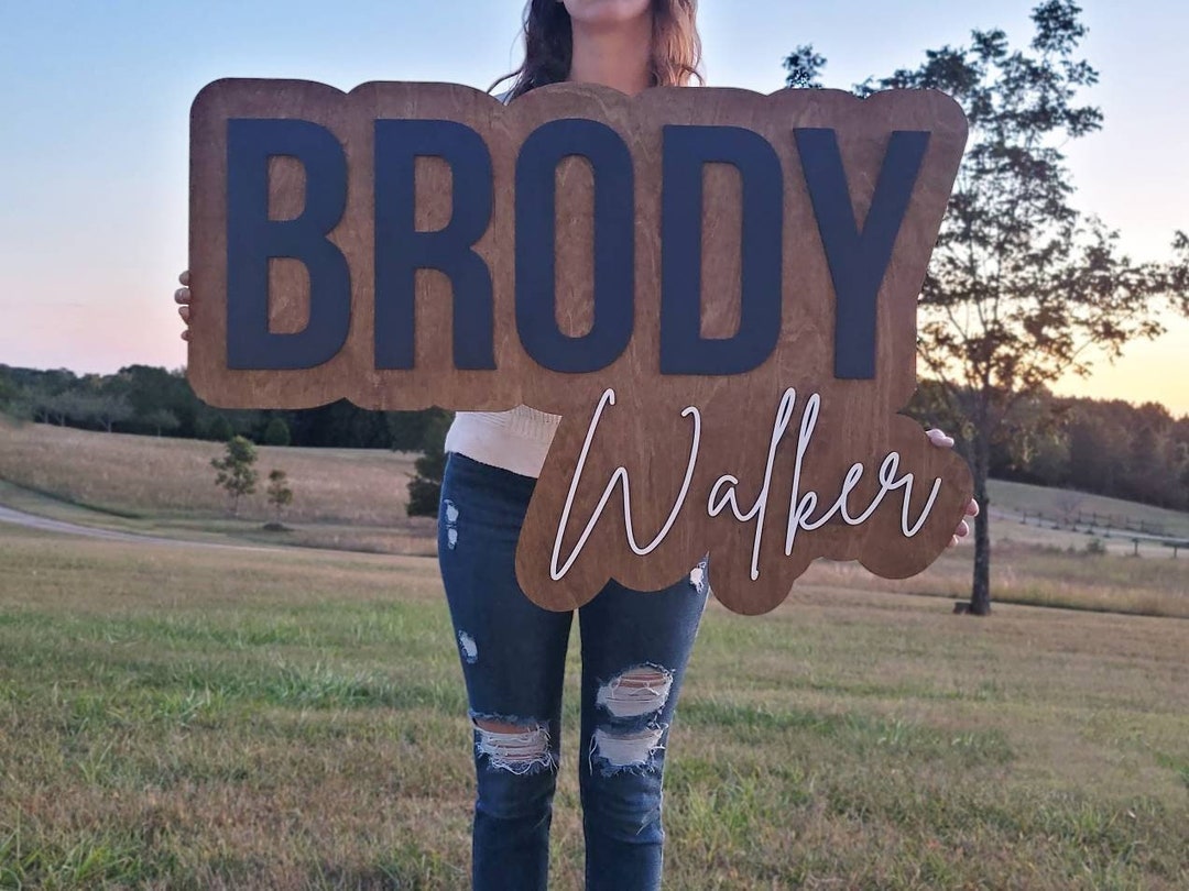 Large Wood Name Sign Nursery Name Sign Layered 3D Baby Name Sign Custom ...