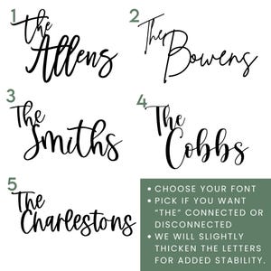 Custom Last Name Sign | Personalized Family Name Words | Wedding ...