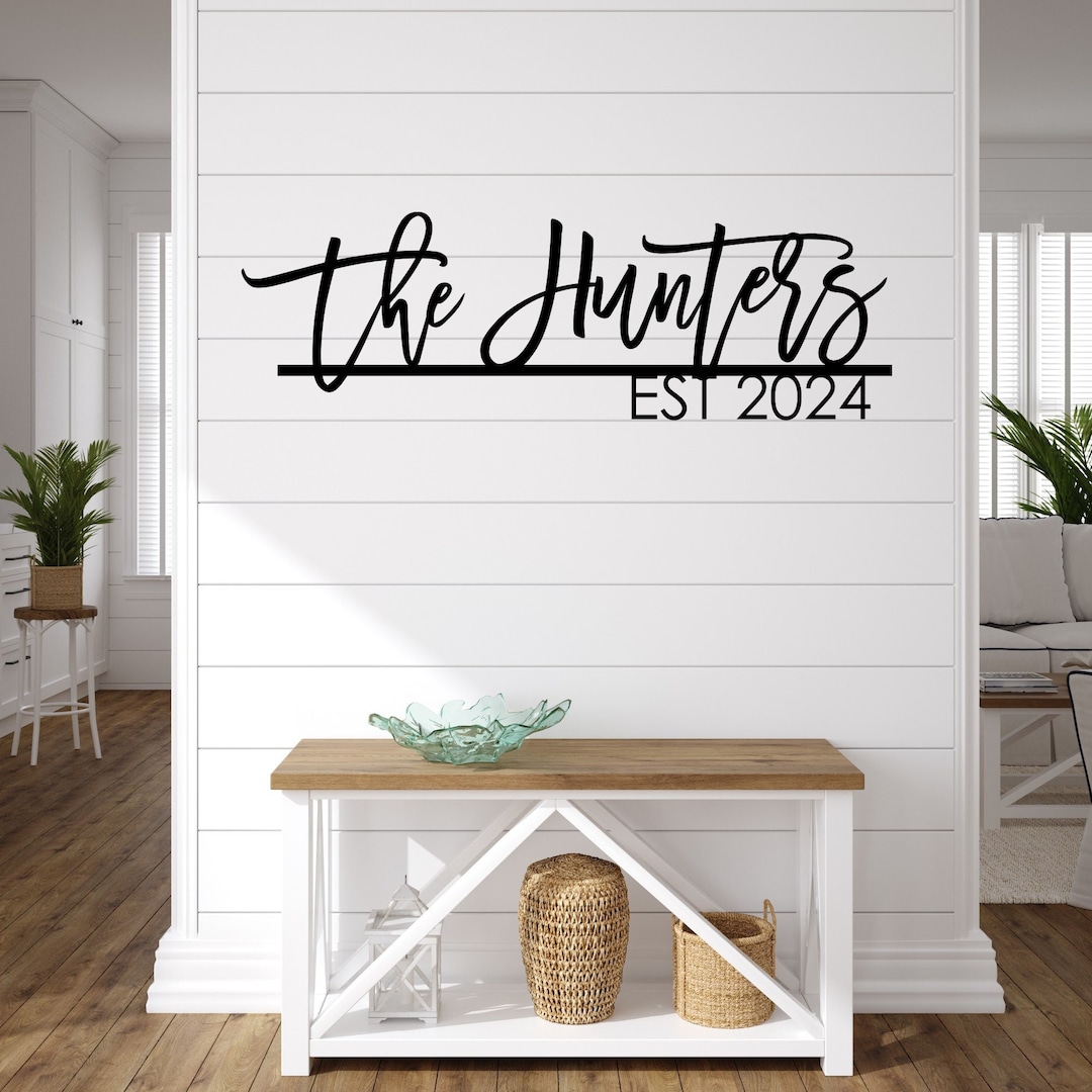 Custom Last Name Sign With Established Date | Personalized Family Name ...