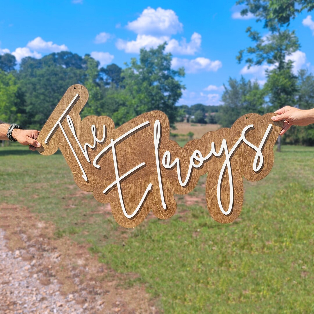 Large Last Name Sign | Wedding Name Sign | Wood Last Name Sign ...