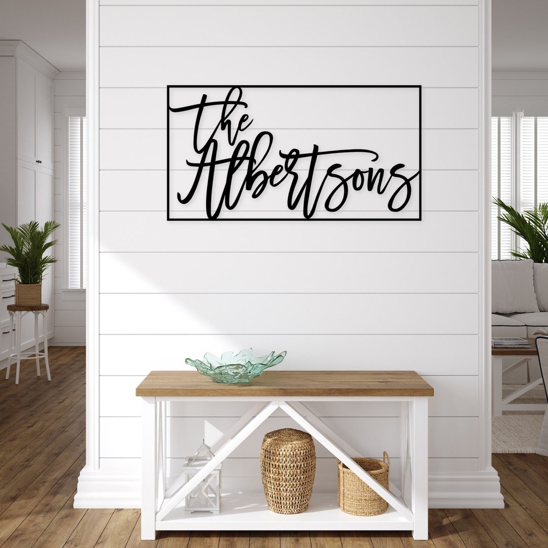 Custom Last Name Sign | Personalized Family Name Words | Wedding ...