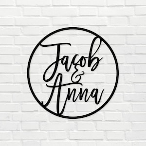 Custom Circle Name Sign | Wedding Backdrop Couples Sign | Large Custom ...