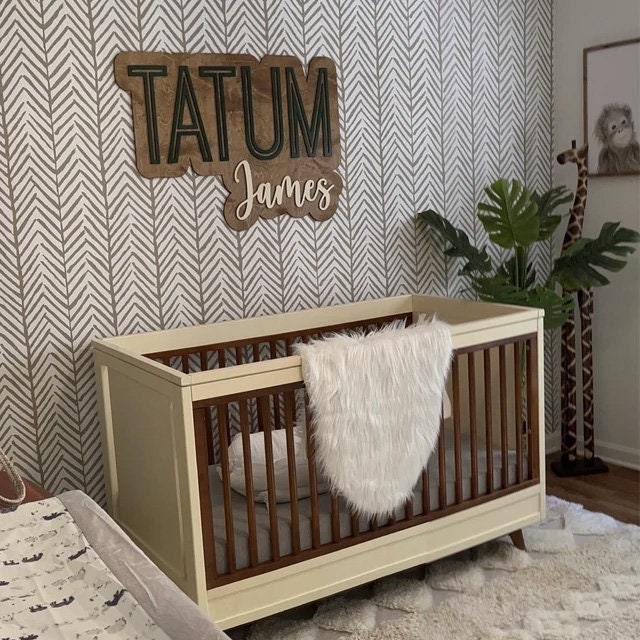 Large Wood Name Sign | Nursery Name Sign | Layered 3D Baby Name Sign ...