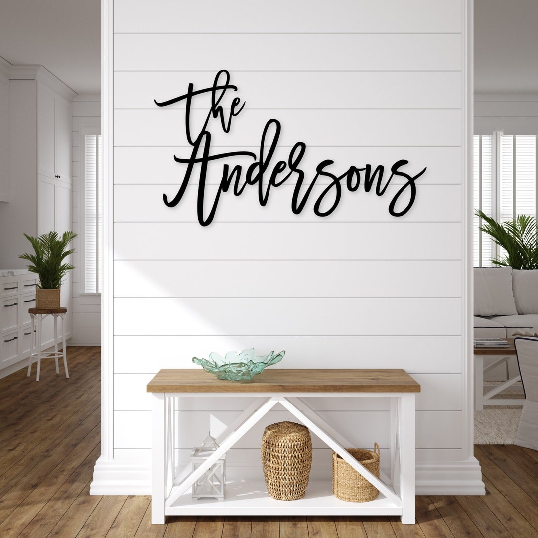 Custom Last Name Sign | Personalized Family Name Words | Wedding ...