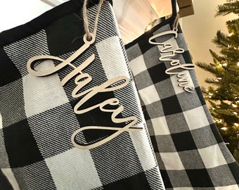 Pet Paw Print Stocking Name Tags Xmas Name for Stocking Acrylic Dog Paw ...