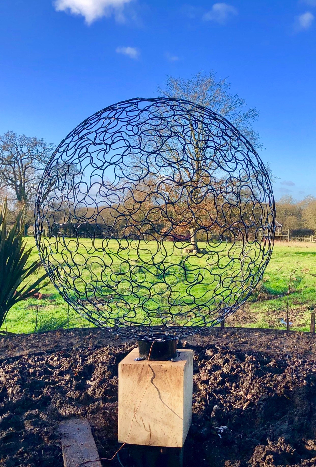 Metal Sphere Sculpture Large - Etsy UK