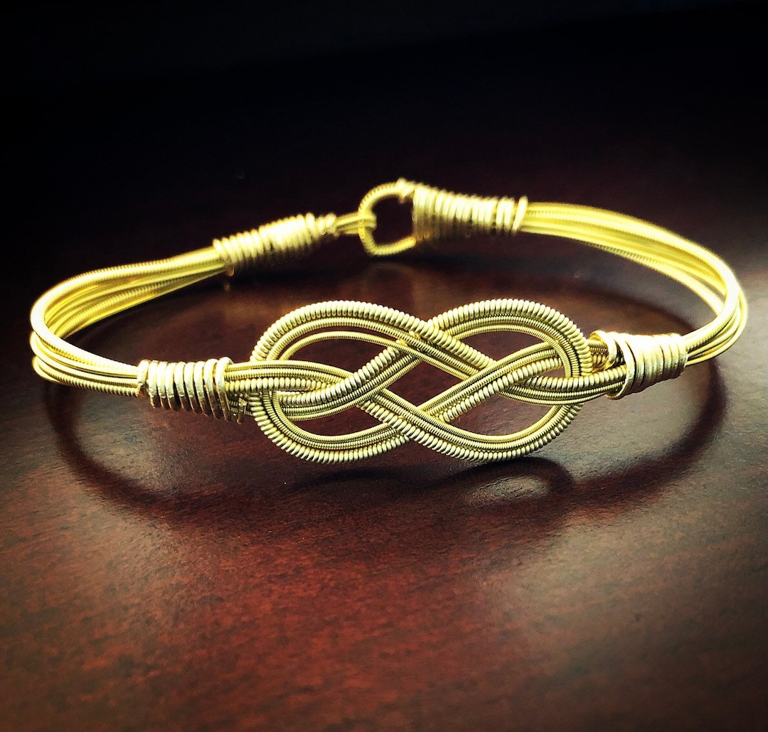 Gold Color Guitar String Bracelet - Etsy