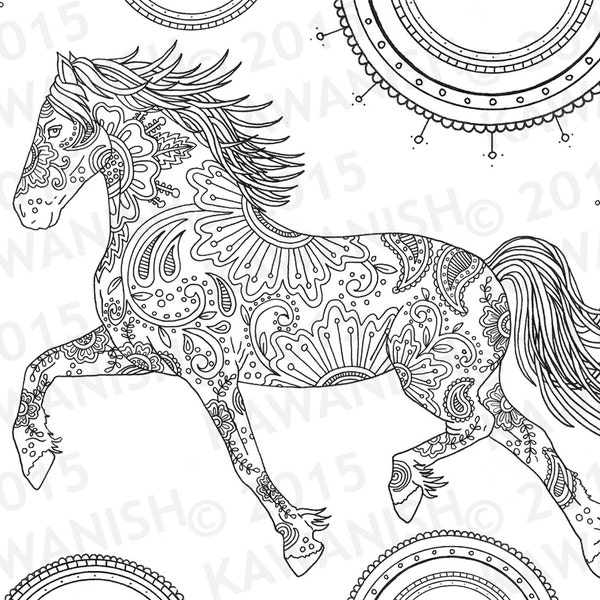 Zentangle Coloring Pages - Etsy