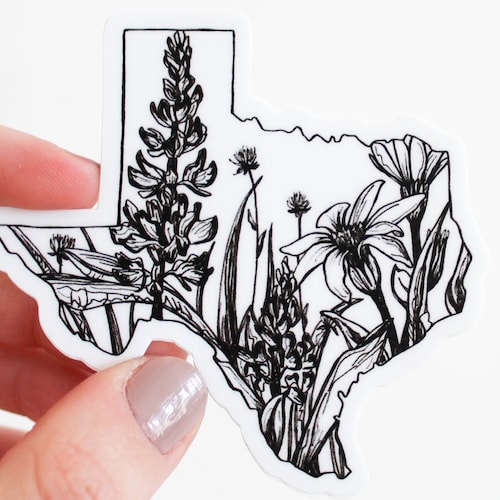 Clear Texas Floral Sticker. Weatherproof State Sticker. Vinyl - Etsy