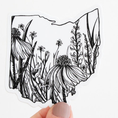 Ohio State Sticker Floral States Map USA Map Laptop Sticker - Etsy