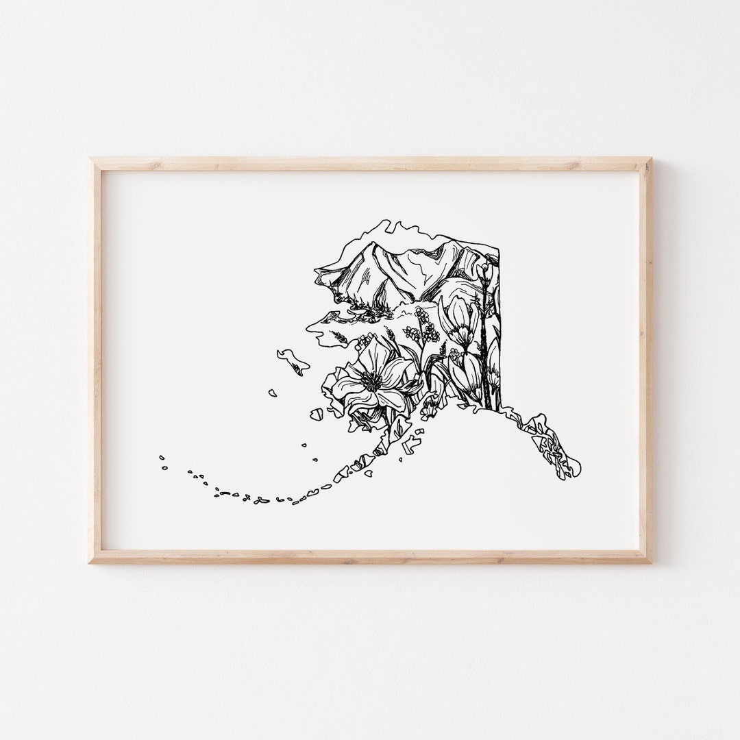 Alaska Art Alaska Print Alaska Art Print Alaska Wall Art - Etsy