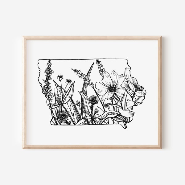 Iowa Print - Etsy