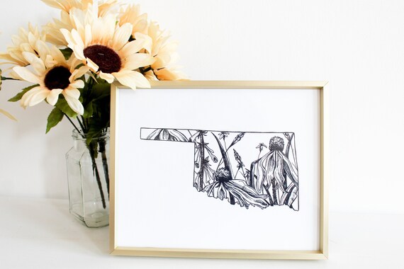 Oklahoma Art Oklahoma Print Oklahoma Art Print Oklahoma | Etsy