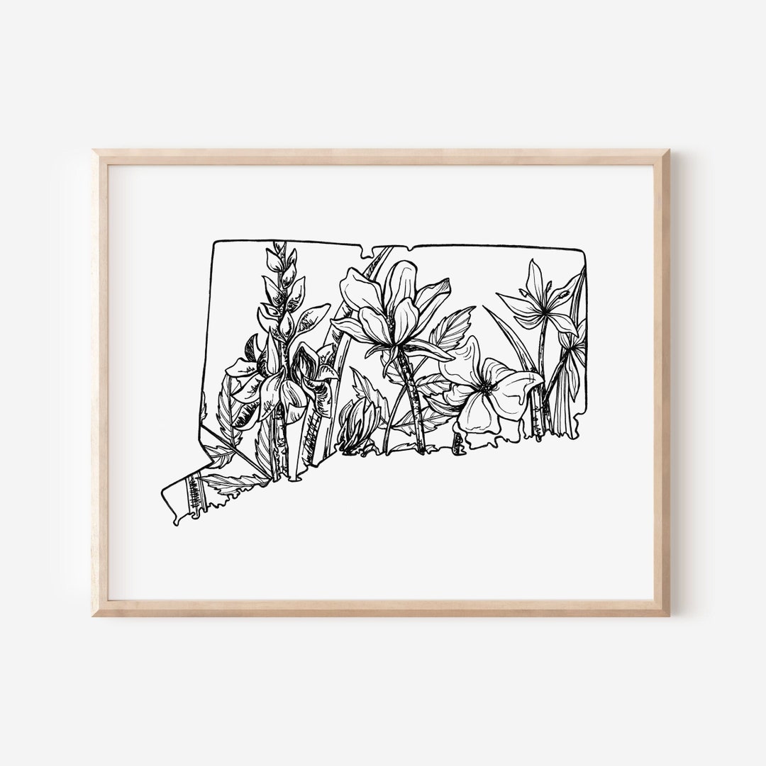 Connecticut Art, Connecticut Print, Connecticut Art Print, Connecticut ...