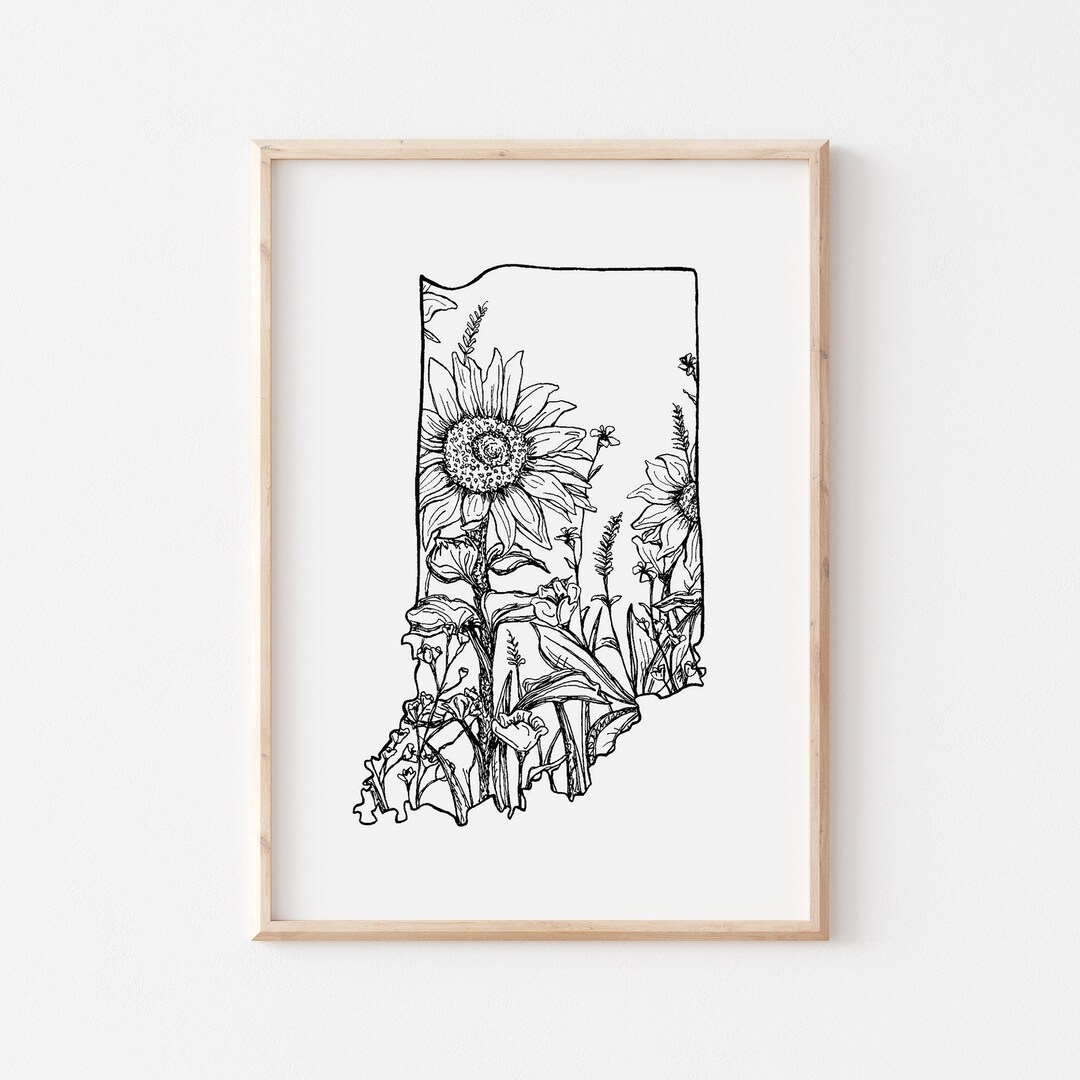 Indiana Art Indiana Print Indiana Art Print Indiana Wall - Etsy