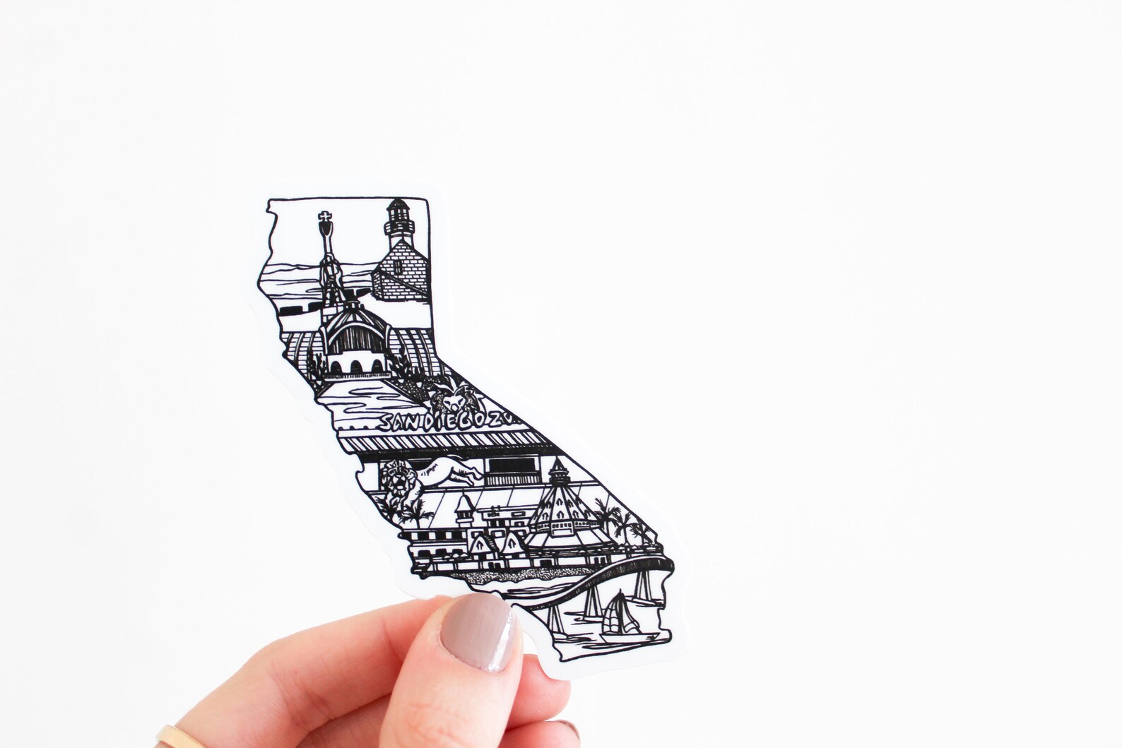San Diego Sticker California Sticker State Sticker - Etsy