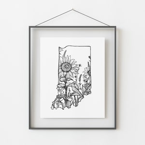 Indiana Art, Indiana Print, Indiana Art Print, Indiana Wall Art ...