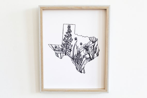 Texas Art Texas Print Texas Art Print Texas Wall Art Texas | Etsy