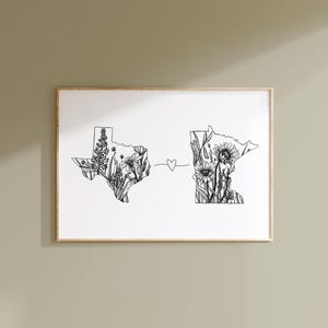 Digital Download: Long Distance Art, Long Distance Gift (large Heart ...