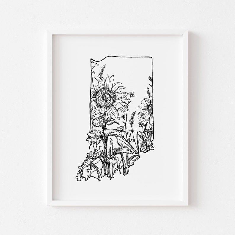 Indiana Art Indiana Print Indiana Art Print Indiana Wall - Etsy