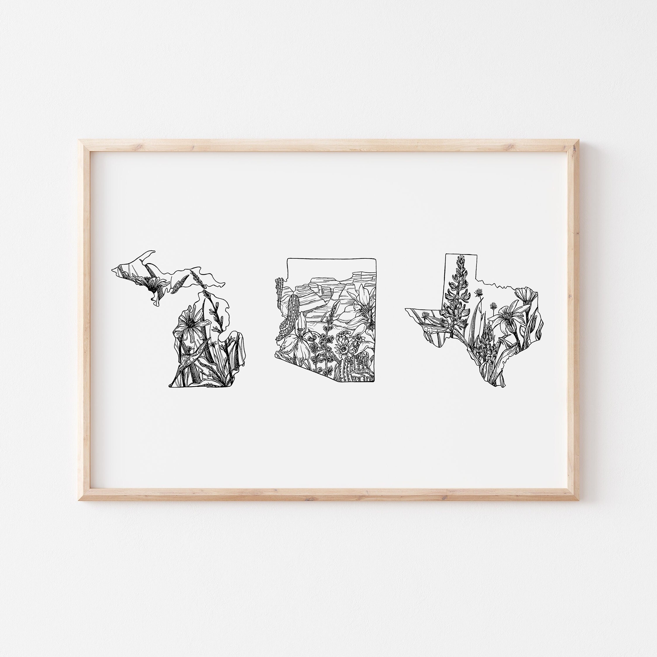 Digital Download: 3 States or Countries Art 3 States or - Etsy