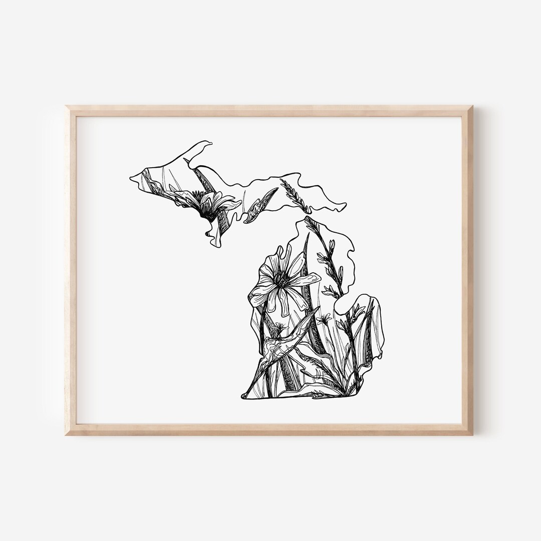 Michigan Art, Michigan Print, Michigan Art Print, Michigan Wall Art ...