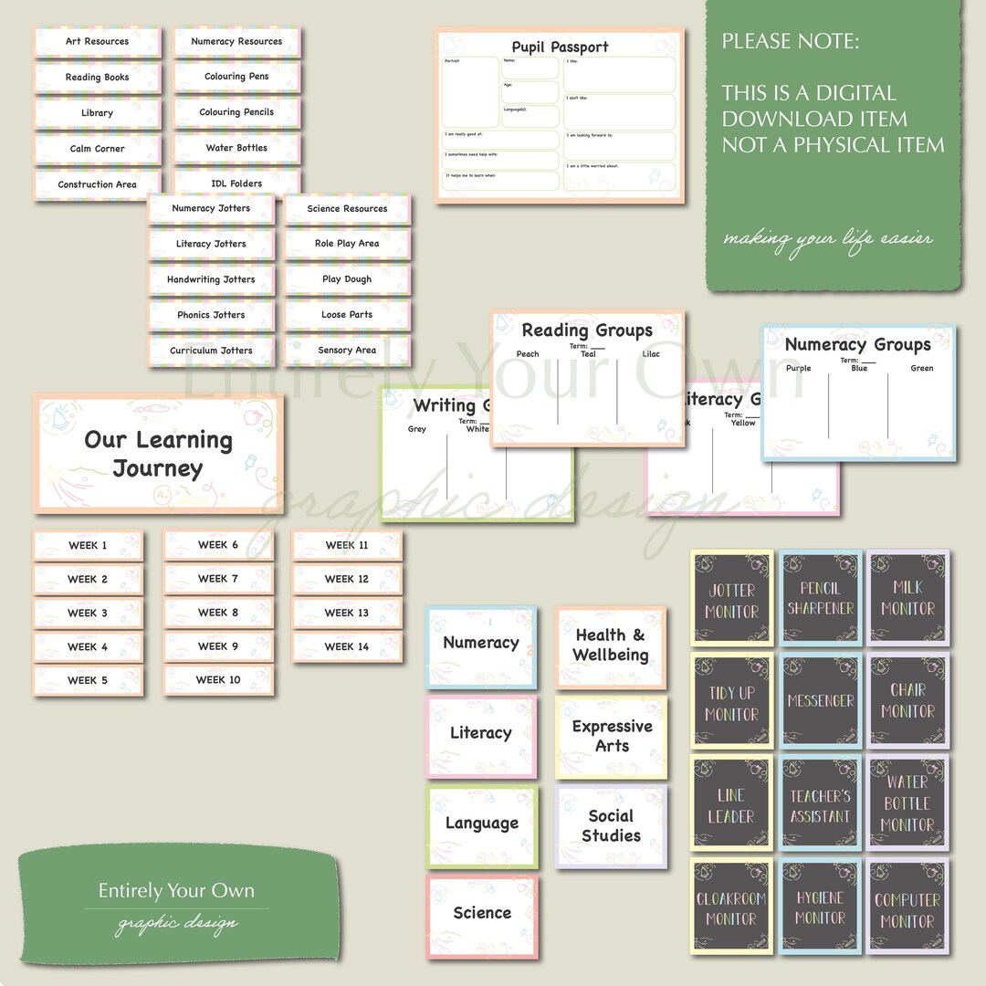 Classroom Pastel Bundle Pack - Teacher Resource - Etsy