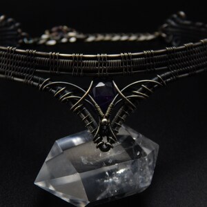 Amethyst Choker Wire Wrapped Choker Sterling Silver Necklace Crystal ...