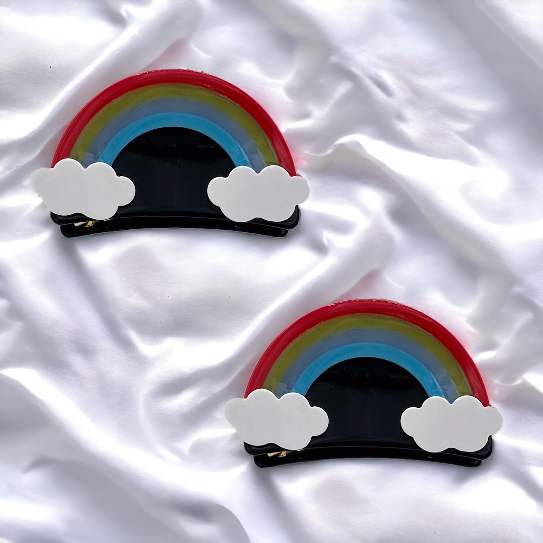 Rainbow Hair Claw Clip Set: Acrylic Strong Hold Hair Accessory - Etsy