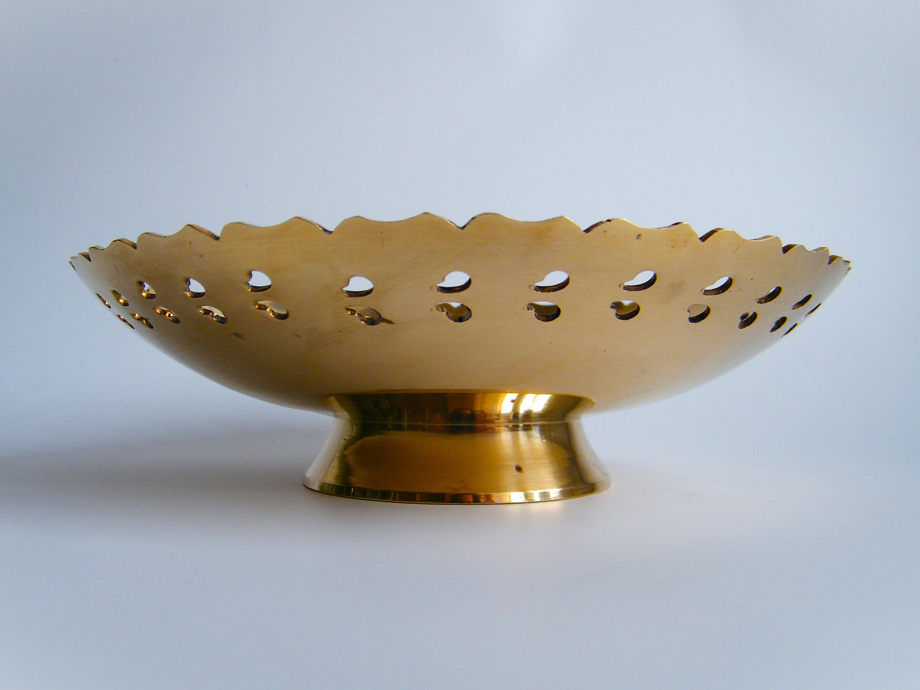 Brass Bowl, Nacre Bowl, Mother of Pearl Bowl, Vintage, Ornamented Bowl ...
