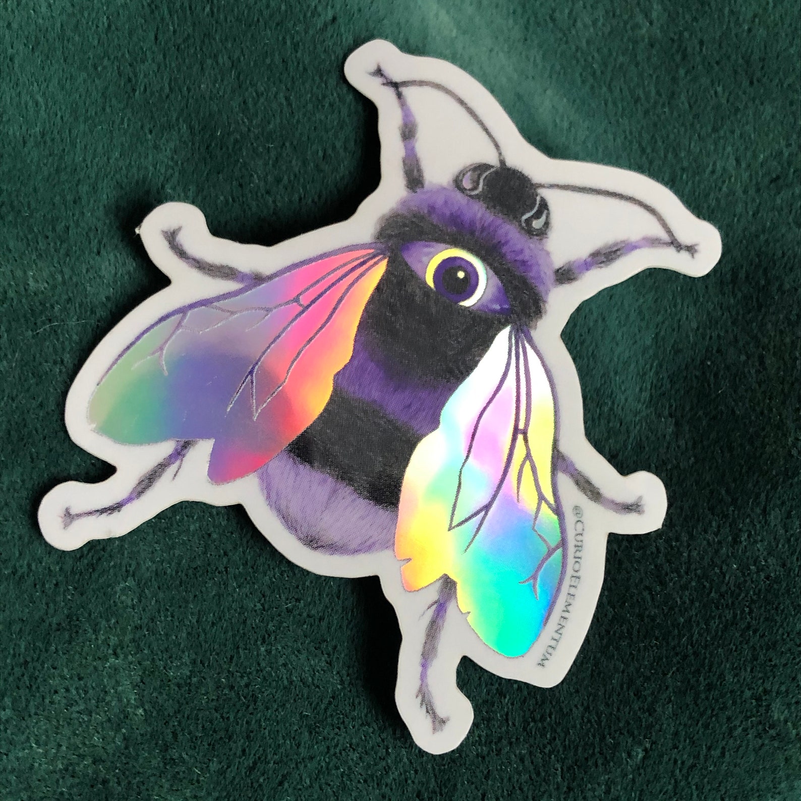 Psychedelic Bee Art Sticker Holographic Vinyl | Etsy