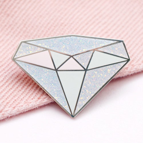 Diamond Glitter Enamel Pin - Etsy