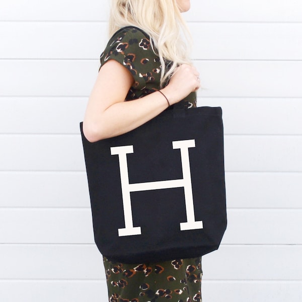 Initial Tote Bag - Etsy