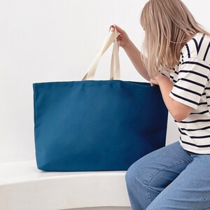 Blue Extra Large Canvas Bag - Large Weekend Bag - Giant Canvas Bag ...