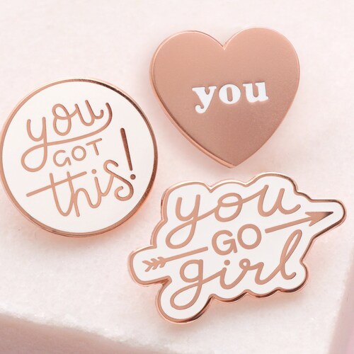 Set of 3 Enamel Pins Motivational Pins Fun Pin Badges Be - Etsy