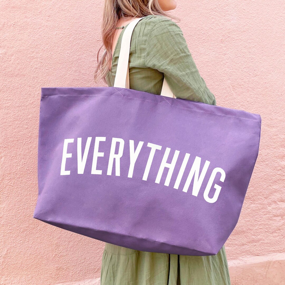 Extra Large Lavender Canvas Tote Bag | Everything Really Big Bag ...